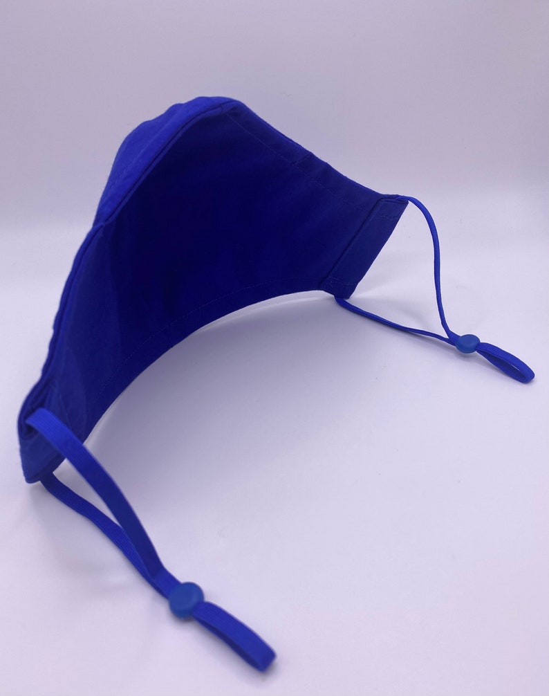 Royal Blue Face Mask With Nose Wire / Adjustable Ear Loops - Etsy