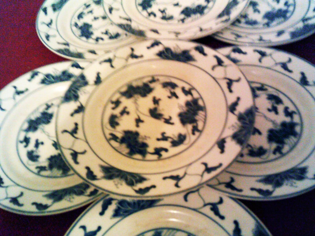 Set of Seven Blue and White Bread & Butter Plates Taiwan - Etsy