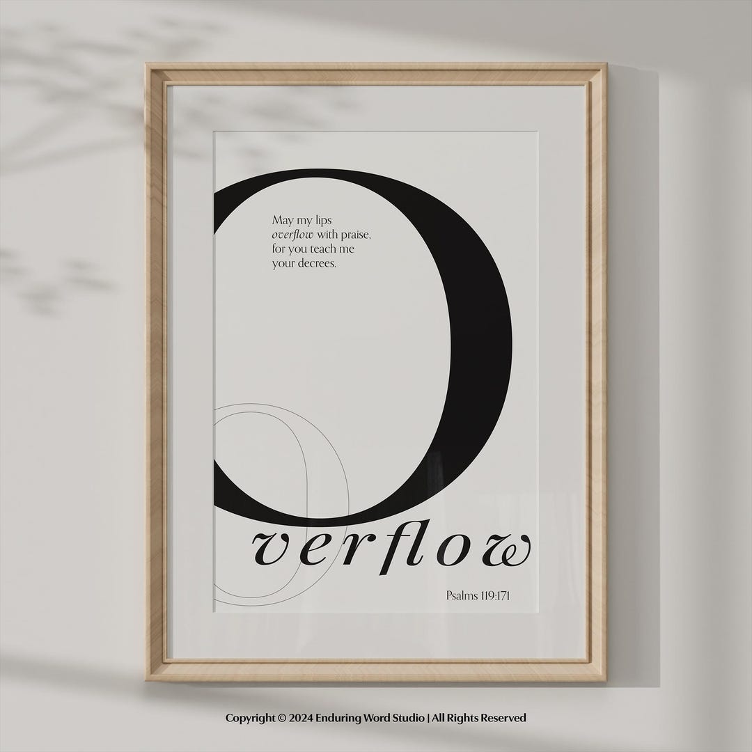 Bible Verse Prints - OVERFLOW Psalm 119:171, Bible Verse Wall Art ...