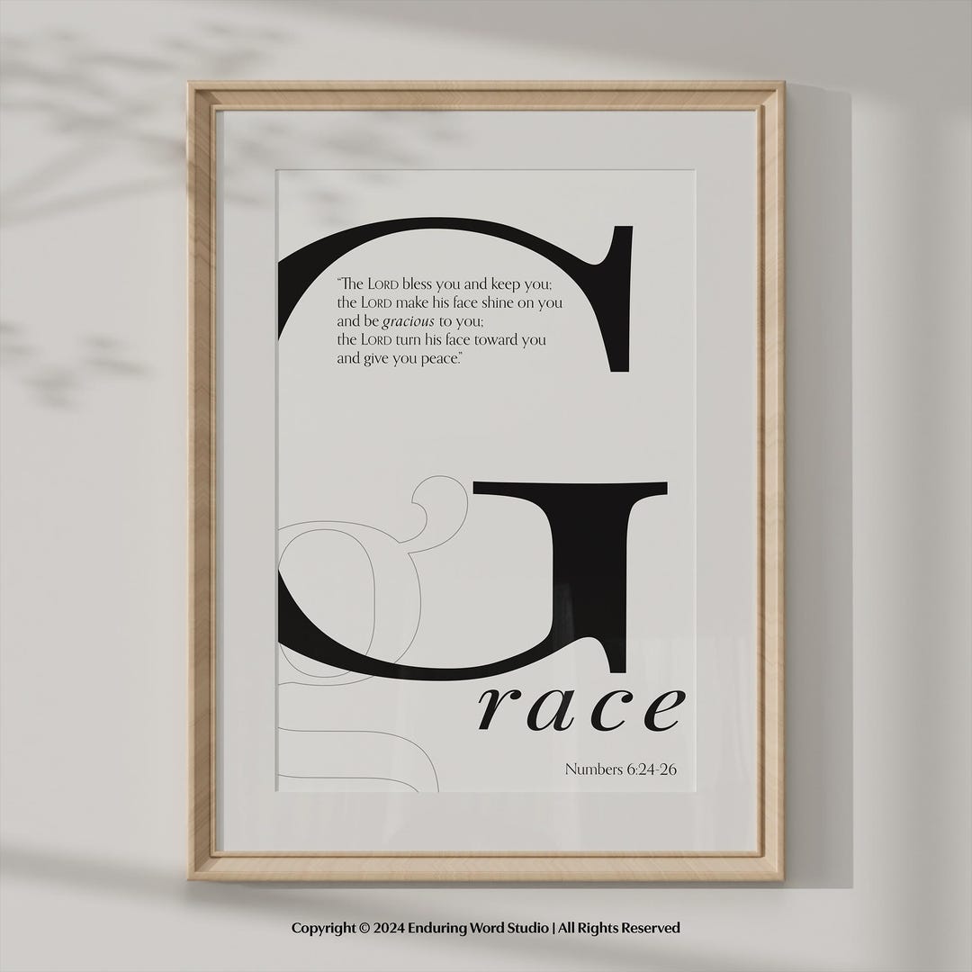 Bible Verse Prints - GRACE Numbers 6:24-26, Bible Verse Wall Art ...