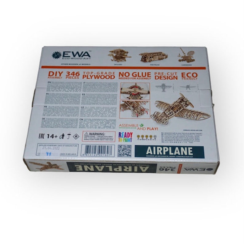 Wooden 3D Airplane Construction Kit, Airplane Kit, Wooden Construction ...
