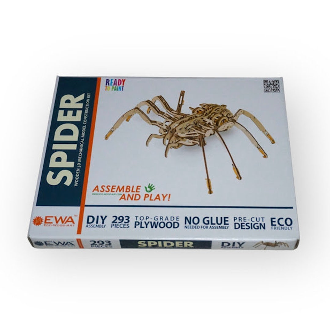 3D Wooden Spider Construction Kit, 3D Wooden Spider, 3D Wooden Puzzle ...