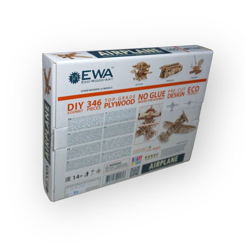 Wooden 3D Airplane Construction Kit, Airplane Kit, Wooden Construction ...