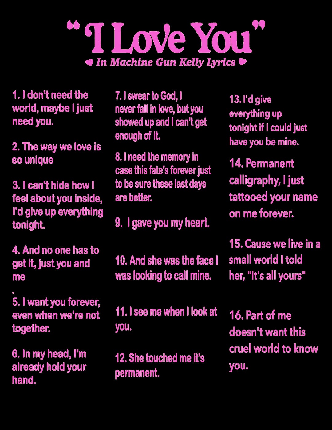 Different Ways to Say I Love You in Lyrics. I Love You Lyrics. Song ...