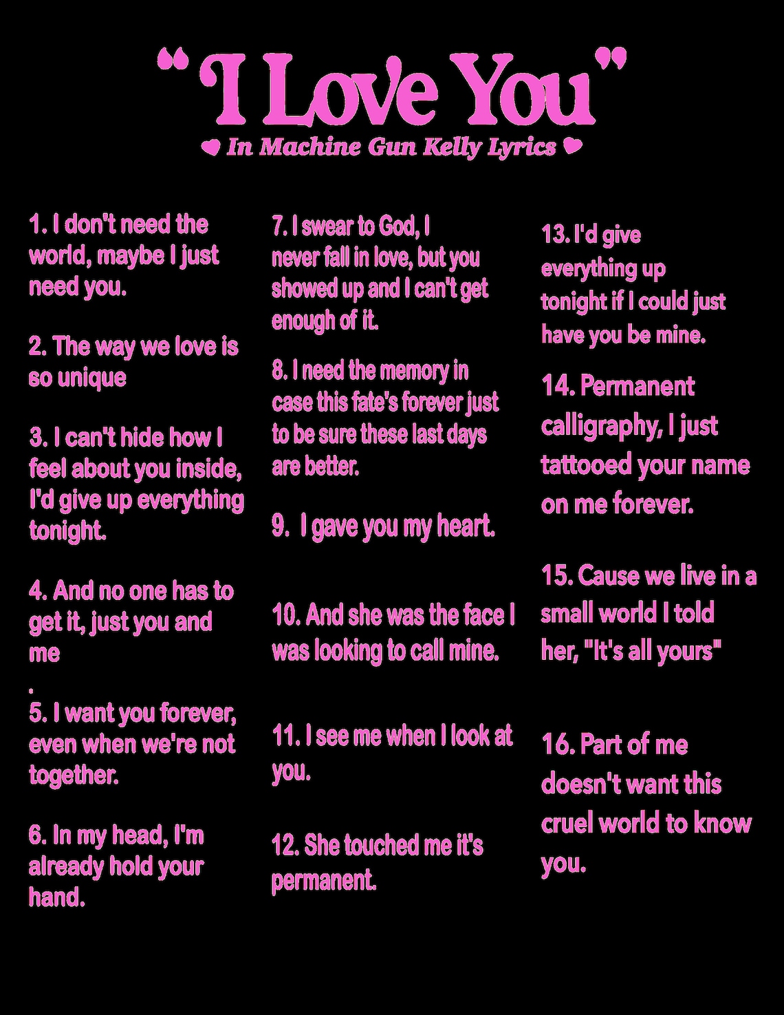 Different Ways to Say I Love You in Lyrics. I Love You Lyrics. Song ...