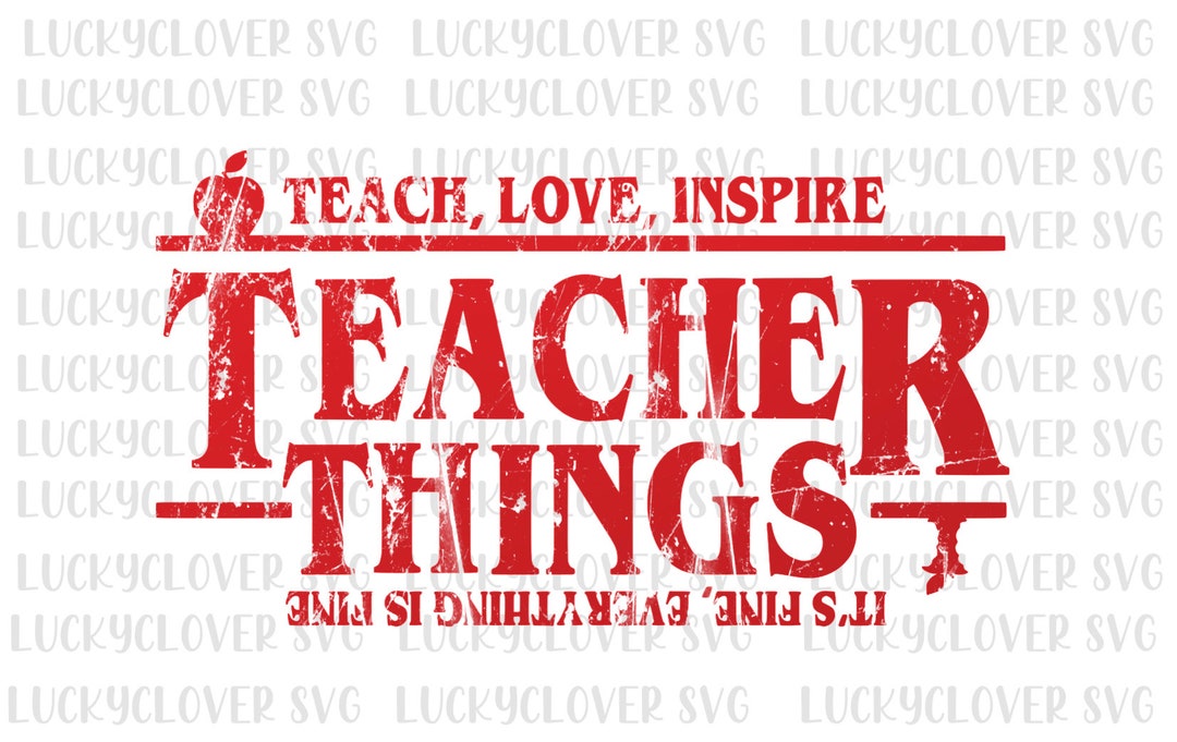 Teacher Things Solid Font Svg. Teach, Love, Inspire Svg - Etsy