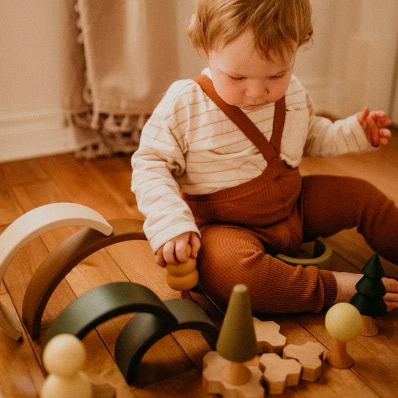 Rainbow Stacker Wooden Rainbow Stack Woodland Nursery - Etsy