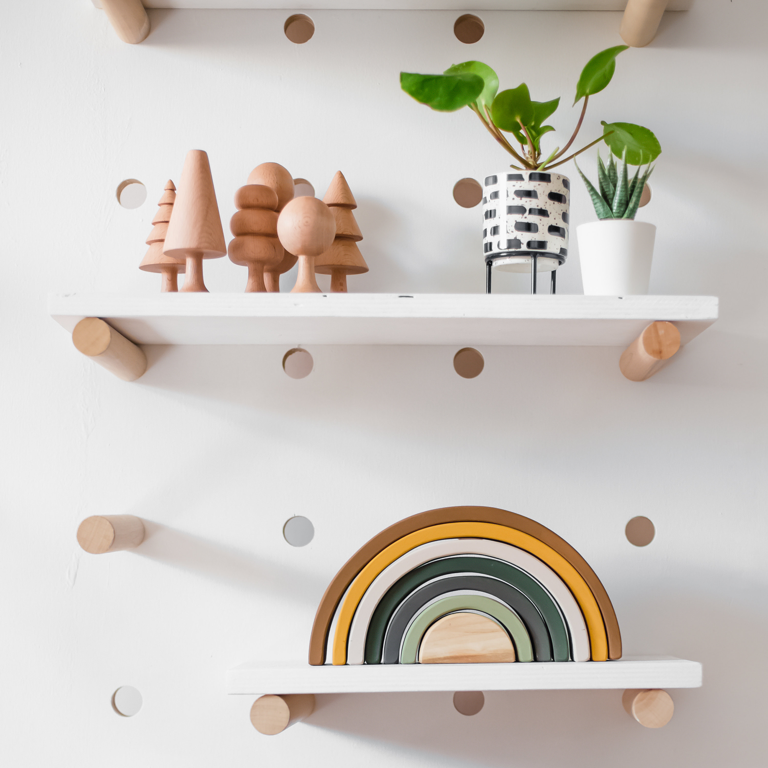 Rainbow Stacker Wooden Rainbow Stack Woodland Nursery - Etsy