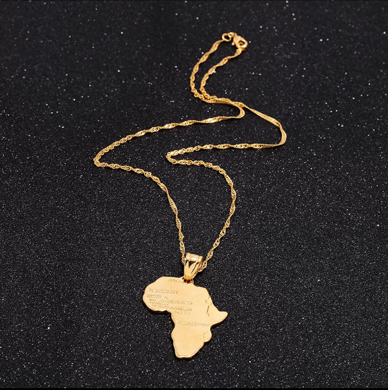 Stainless Steel African Map Pendant Necklace - Africa Necklace Men ...