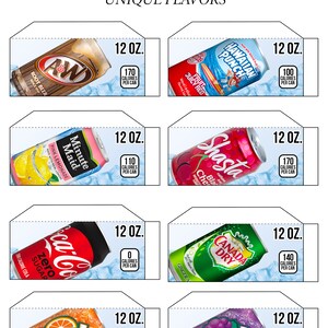 21!!!! SODA VENDING MACHINE 12 Oz Can Label (flavor Strip), Vending ...