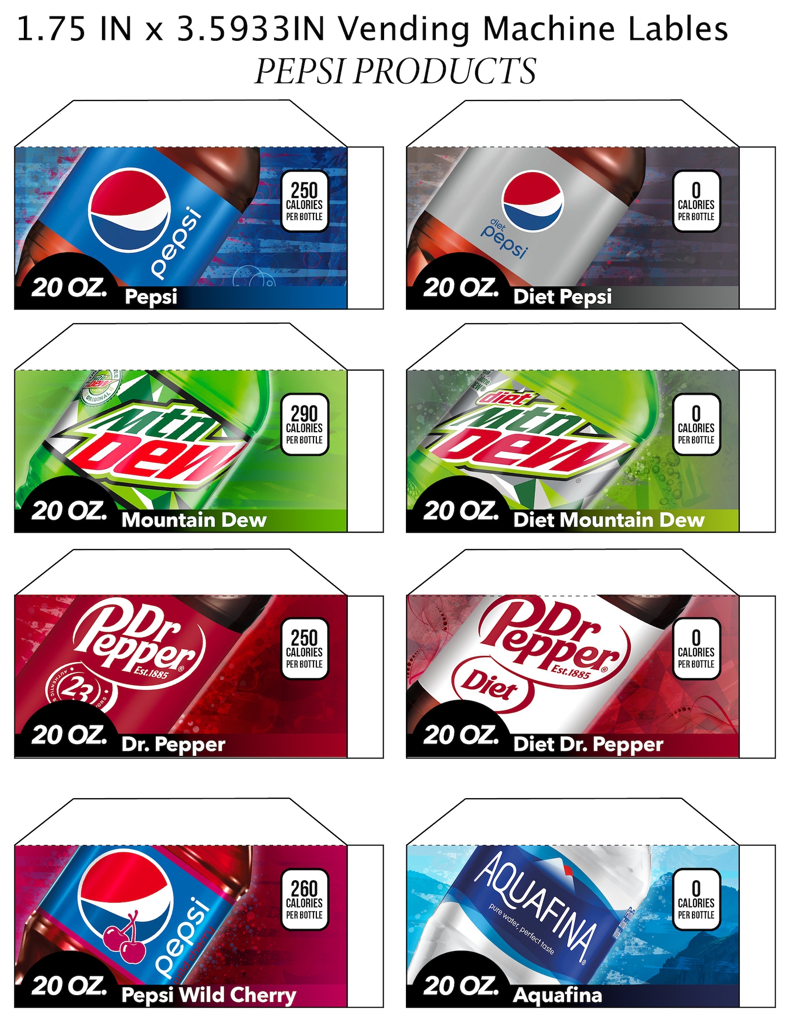 16!! SODA VENDING MACHINE 12 Oz Can Label (flavor Strip), Vending ...