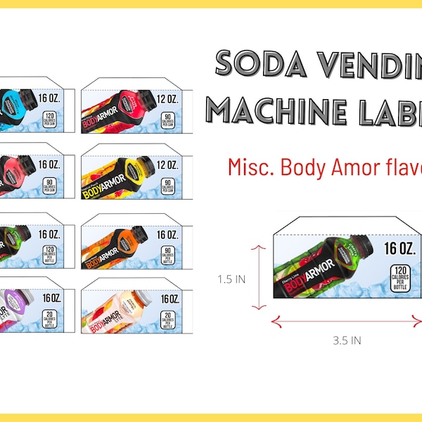 Vending Machine Label Design - Etsy