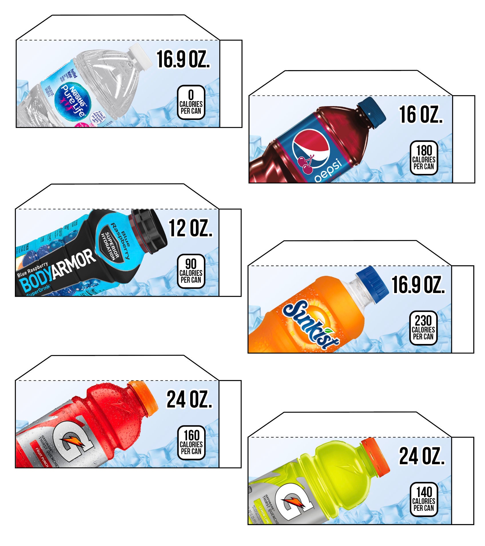 12 SODA VENDING MACHINE 16.9 Oz Bottle Label flavor Strip, Vending ...