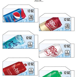 21!!!! SODA VENDING MACHINE 12 Oz Can Label (flavor Strip), Vending ...
