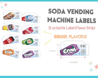 Soda Vending Machine Labels - Etsy