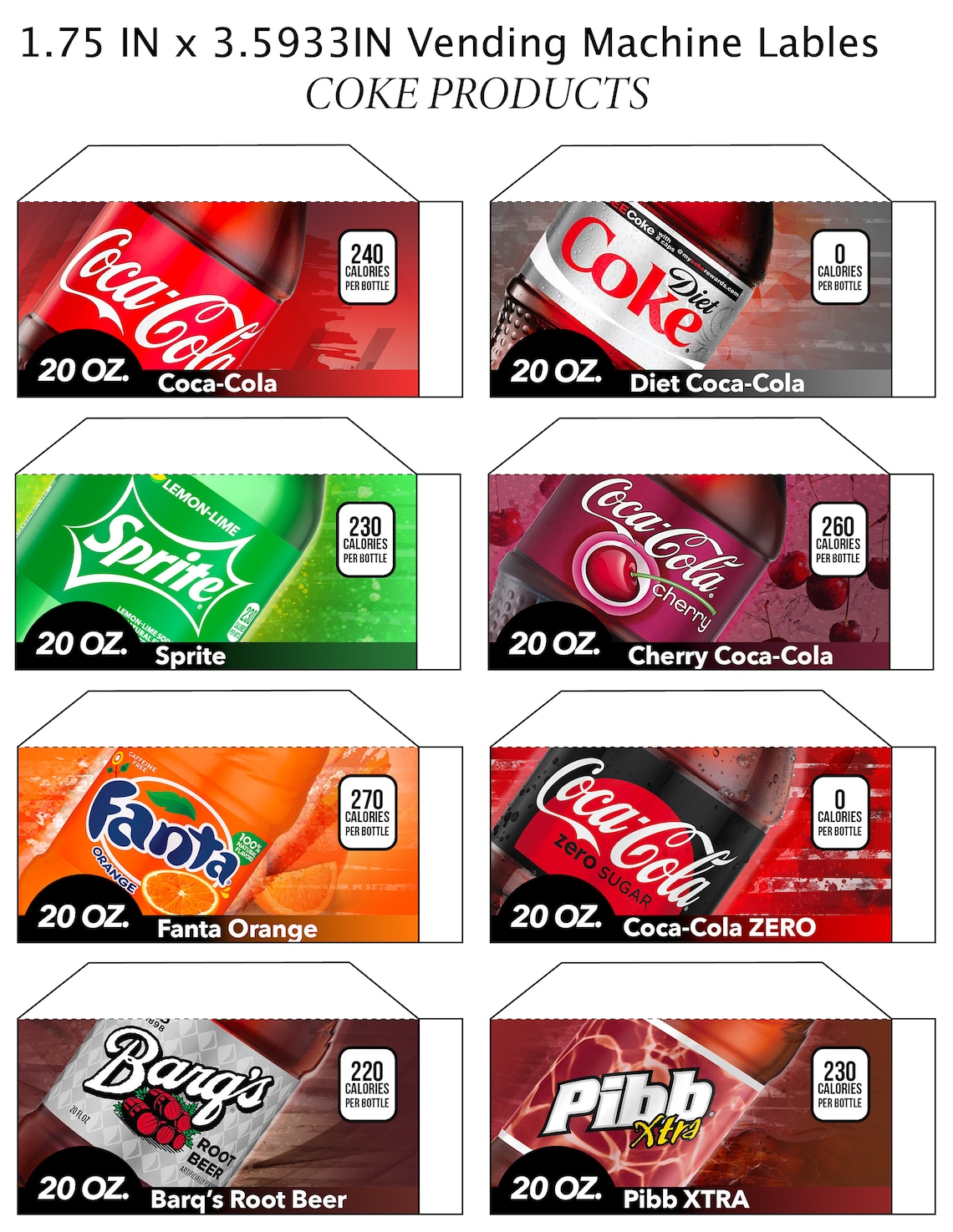 16!! SODA VENDING MACHINE 12 Oz Can Label (flavor Strip), Vending ...