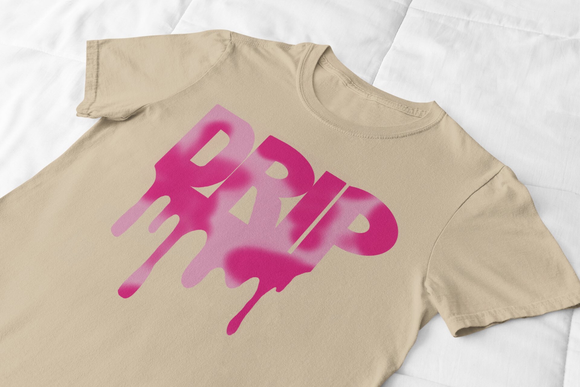 Drip Large Print Short Sleeved T-shirt | Etsy