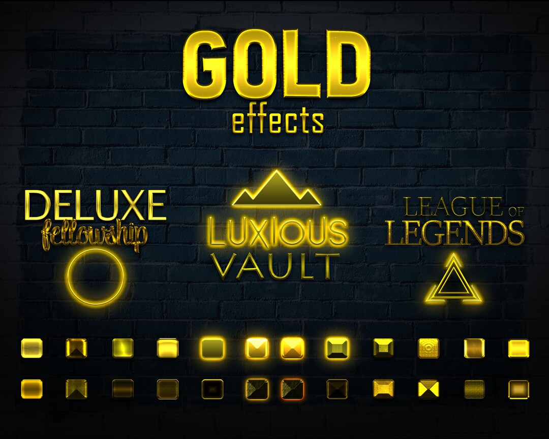 Photoshop Layer Styles - Gold Glowing Style - Gold Effects - Etsy