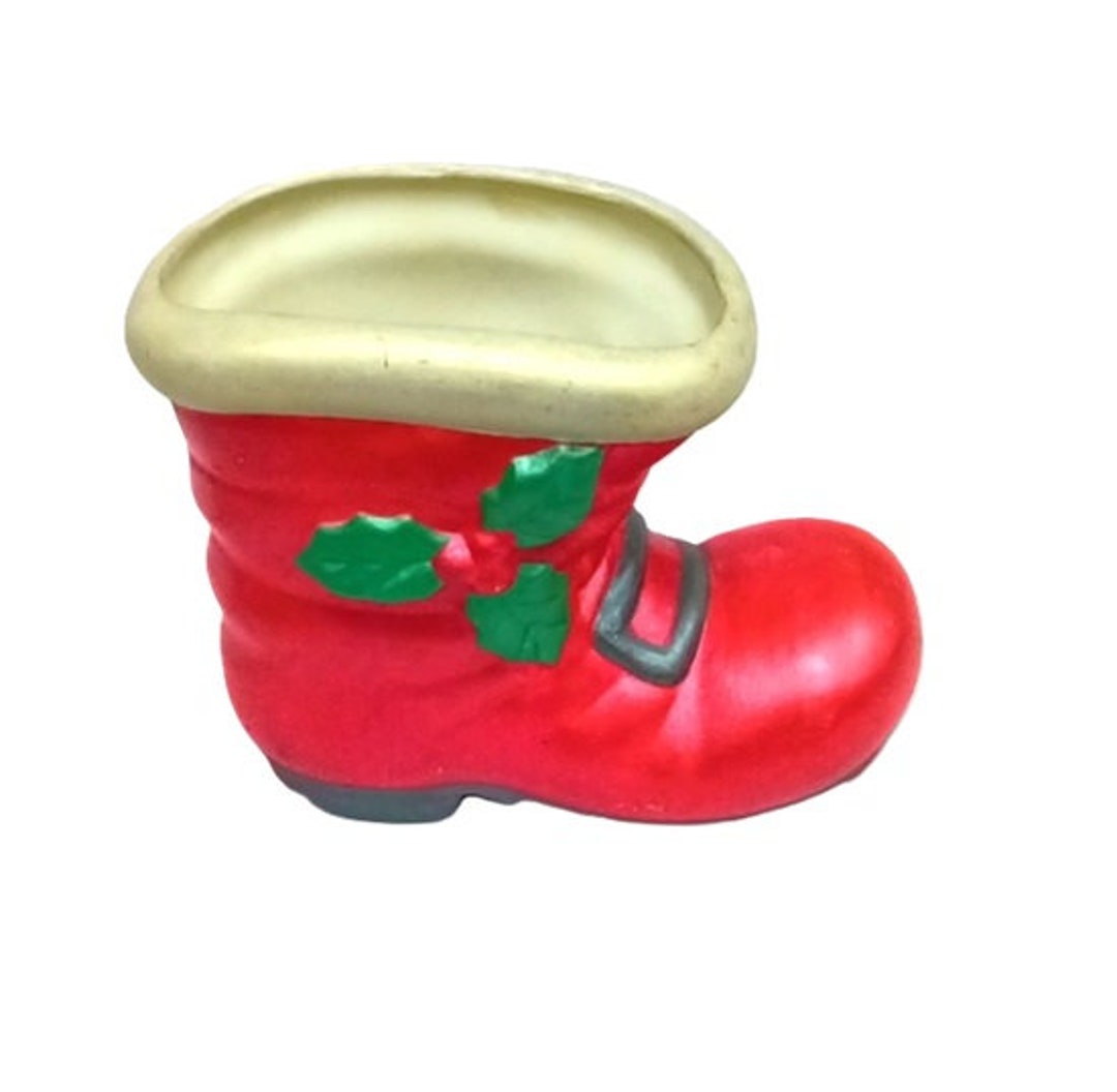 Vintage Ceramic Santa Boot Vase for Candy Cane Display - Etsy