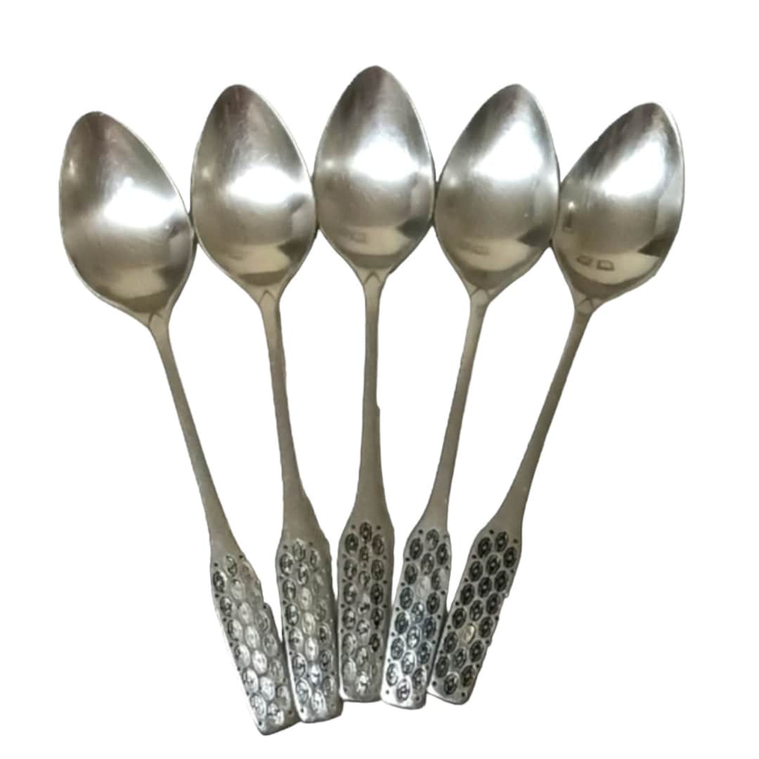 Vintage 1970s Viners 'shape' Pattern Stainless Steel Dessert Spoons Set ...