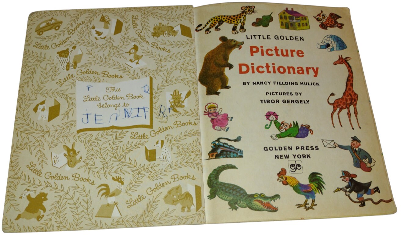 Vintage Little Golden Picture Dictionary Nancy Fielding Hulick 1971 - Etsy