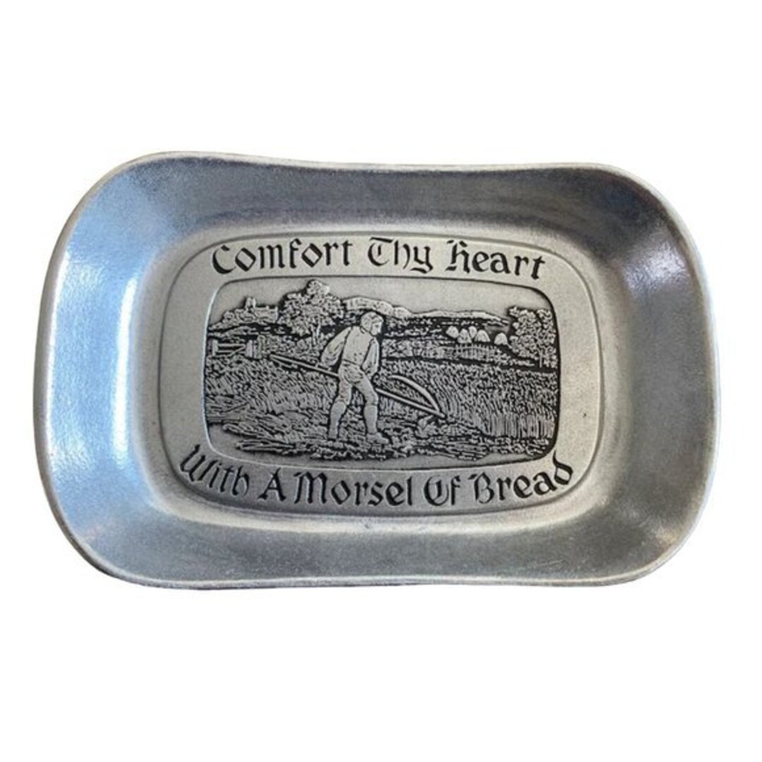 Wilton Armetale Pewter Bread Plate Dish Comfort Thy Heart With a Morsel ...