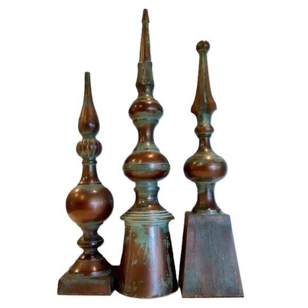 3 Large Decorative Metal Obelisks / Spindle Finials by Southern Living ...