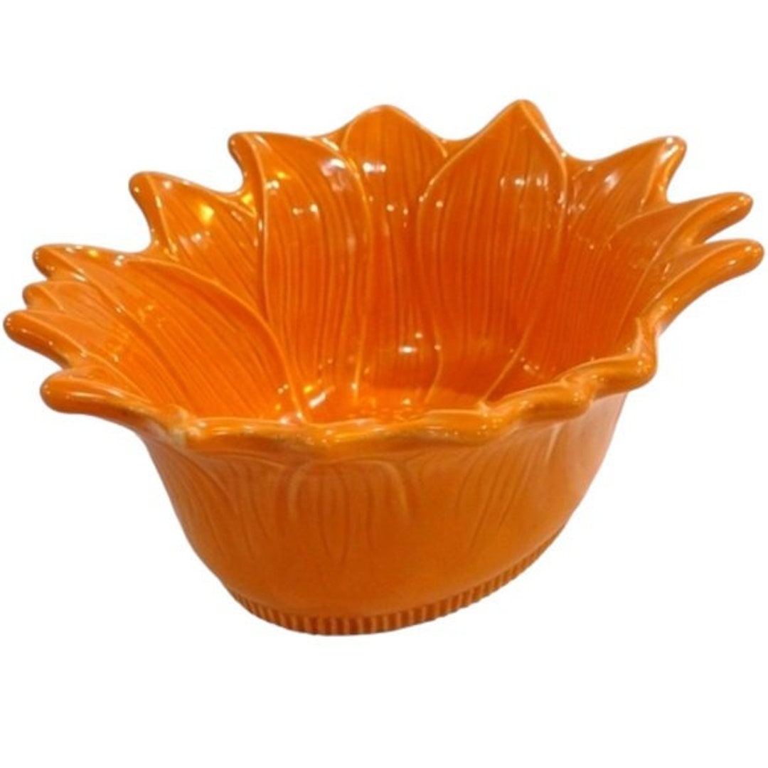 Vintage Small Appolia Orange 0702-220 Stoneware Sunflower Pattern Oval ...