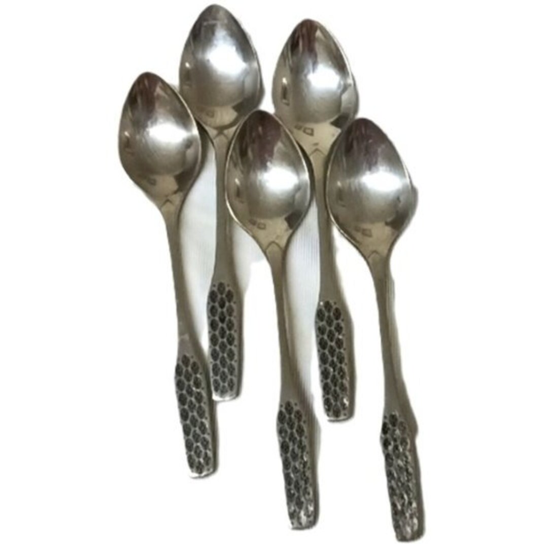 Vintage 1970s Viners Shape Pattern Stainless Steel Tea Spoons Set of 5 ...