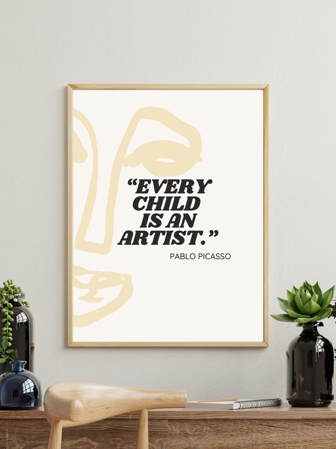 Pablo Picasso Quote Poster – Every Child is an Artist – Printable Art ...