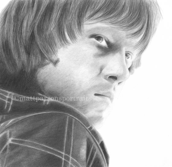 Ron Weasley Portrait Rupert Grint Drawing Movie Print Art | Etsy
