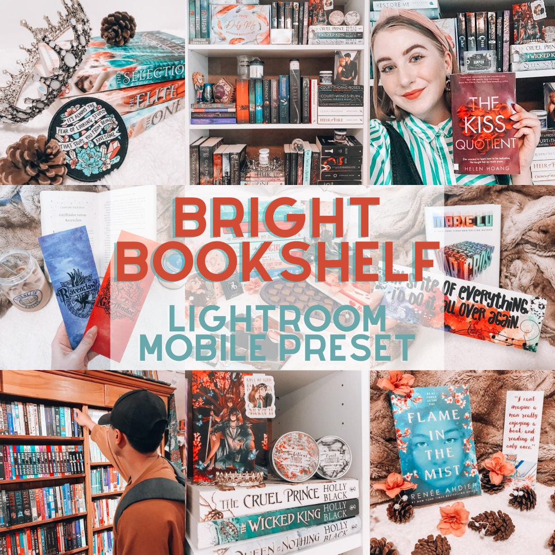 Lightroom Mobile Preset Bright Bookshelf Bookstagram | Etsy