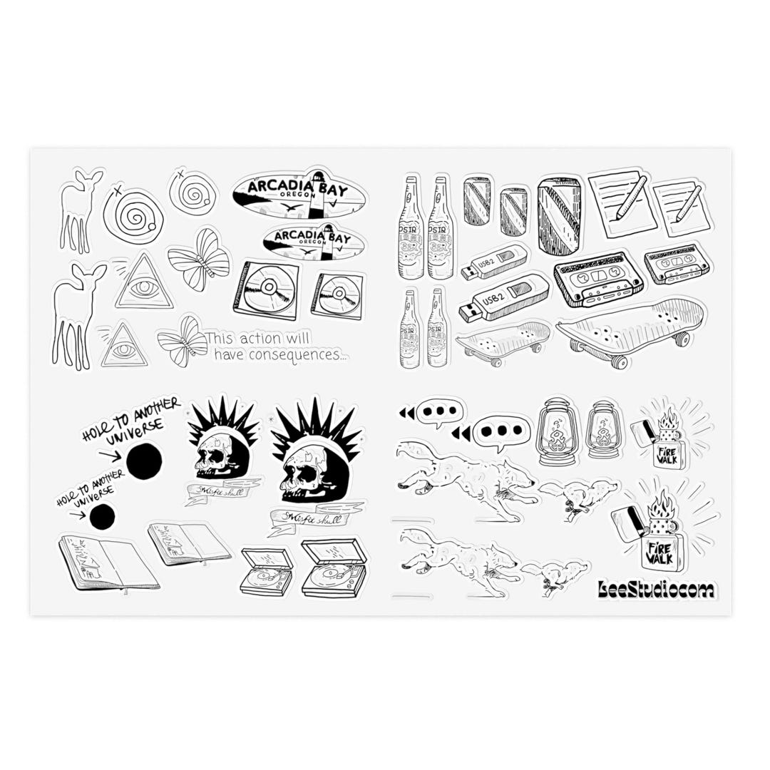 Life is Strange Line Art Design Collection Vinyl Sticker Sheets ...