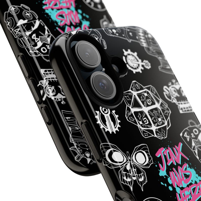 Arcane Jinx Line Art Tough Phone Cases | Arcane | Vi | Powder | Netflix ...
