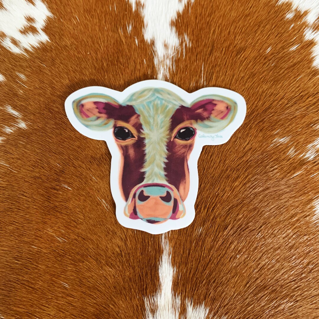 Boho Cow Vinyl Sticker/ Cattle/ Weatherproof/ Decal/ Farm/ Ranch ...