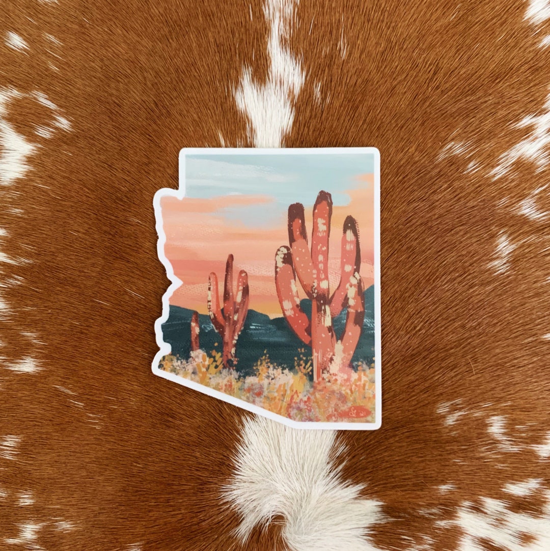 Arizona Saguaro Cactus Vinyl Sticker/ Weatherproof/ Desert/ Farm/ Ranch ...