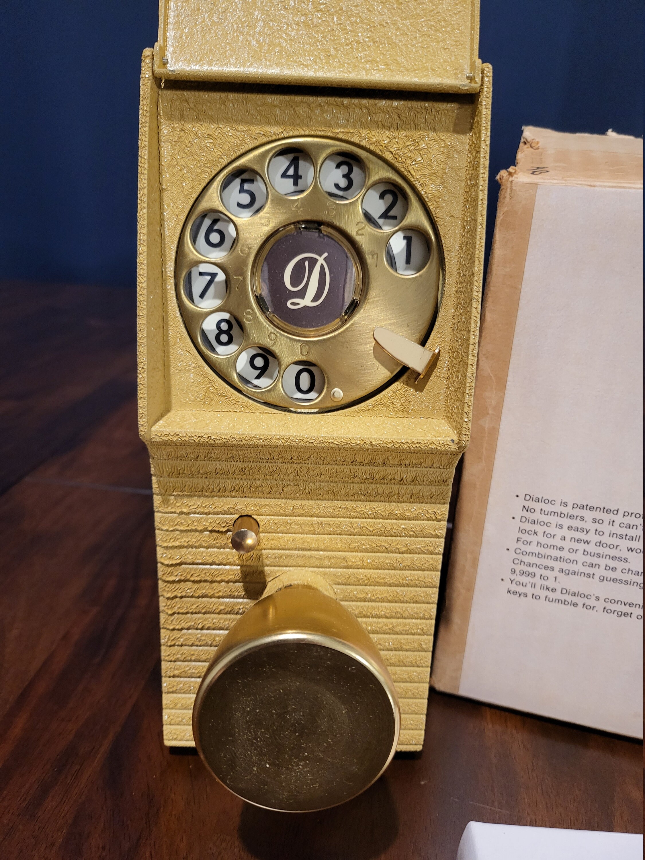 Dialoc Retro Rotary Dial Door Lock, Gold W/cover (new in Box) - Etsy