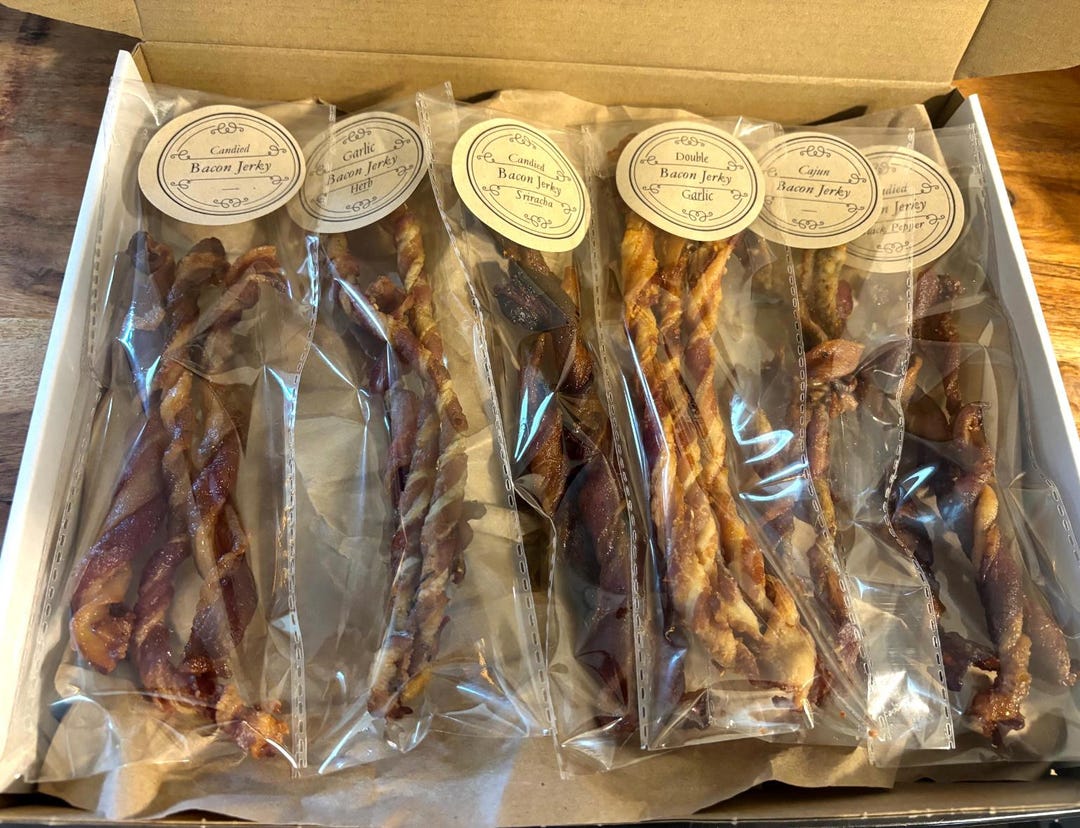 Bacon (or Beef Bacon) Jerky Twist Variety Boxes - Etsy