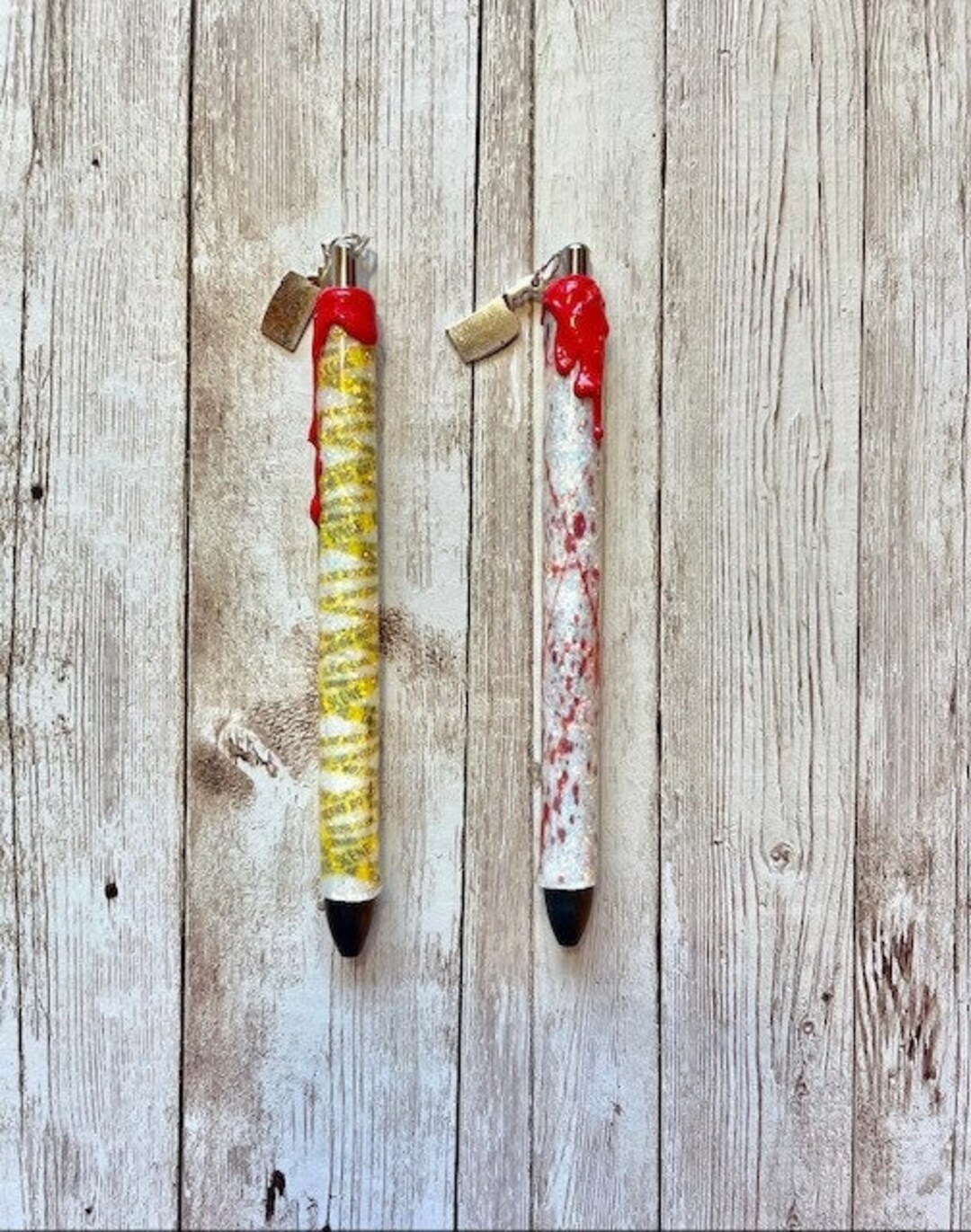 Crime Scene Glitter Pen With Charm,glitter Pens, Custom Glitter Pen ...