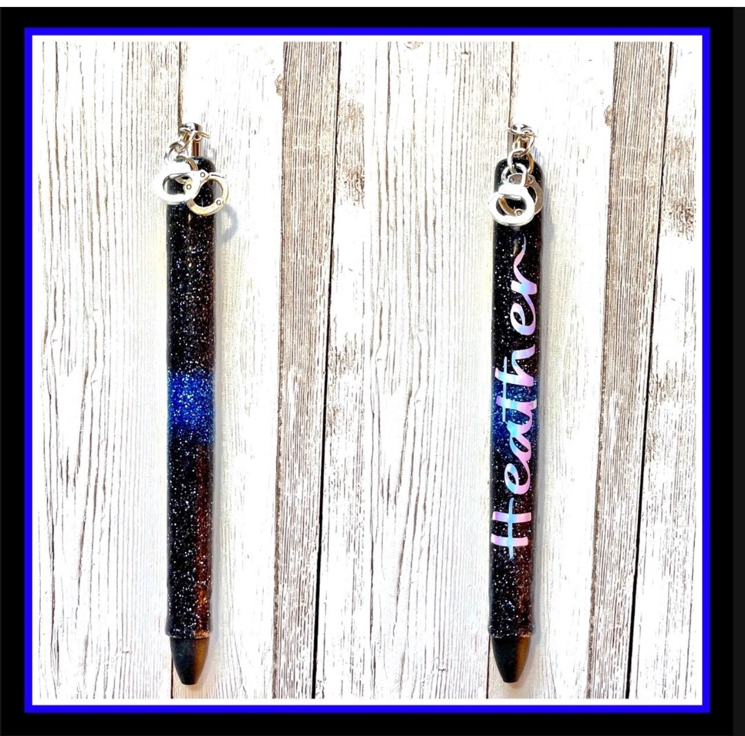 Back the Blue Glitter Pen - Etsy