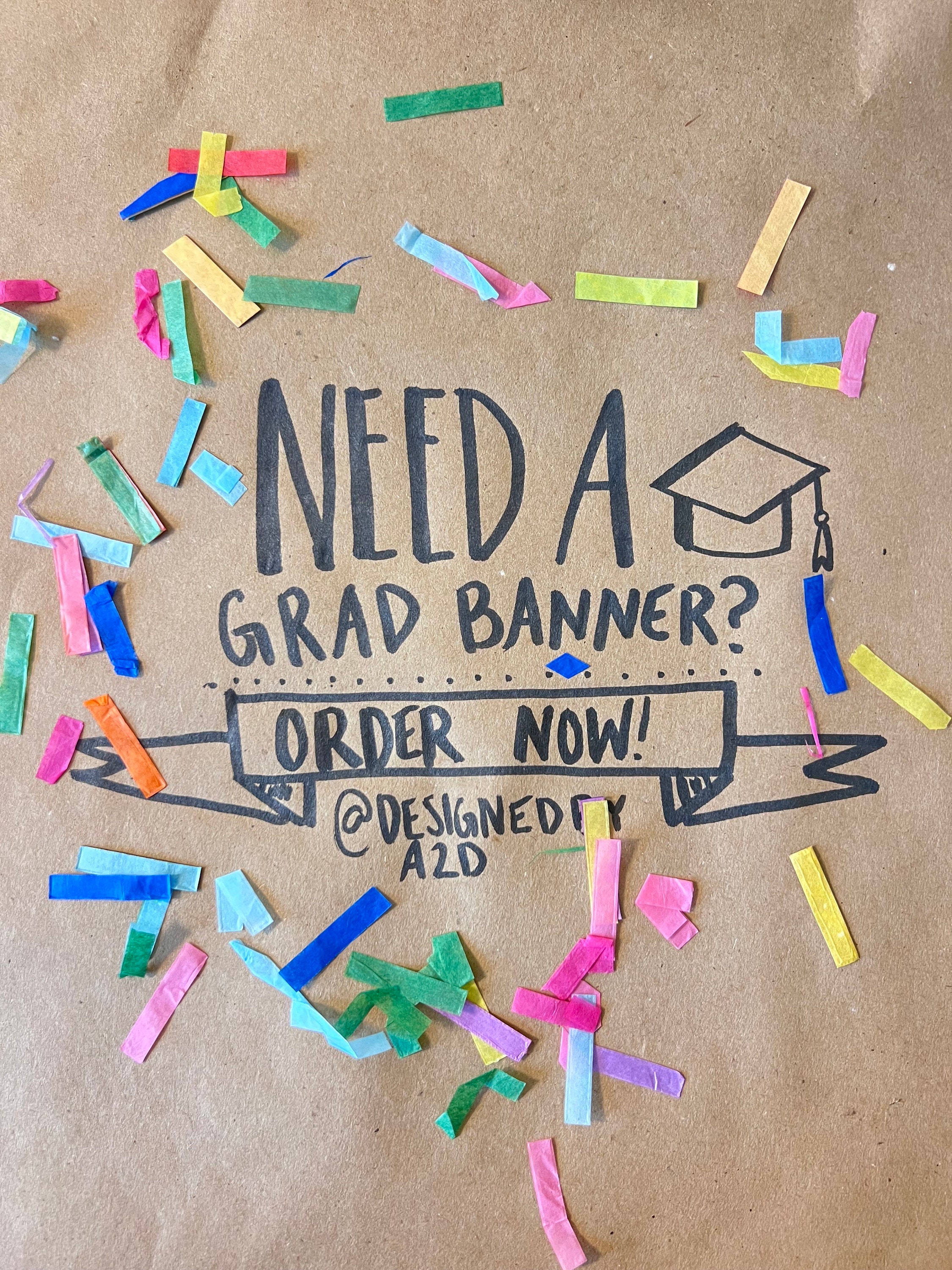 Custom Painted Kraft Paper Banner- for Birthdays, or Any Celebration ...