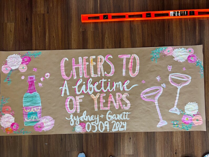 Custom Painted Birthday Banner, Preppy Colorful Teen Girls Women ...