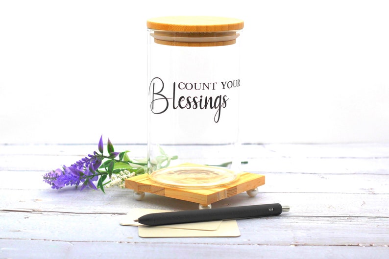Count Your Blessings Jar With Notecards | Etsy
