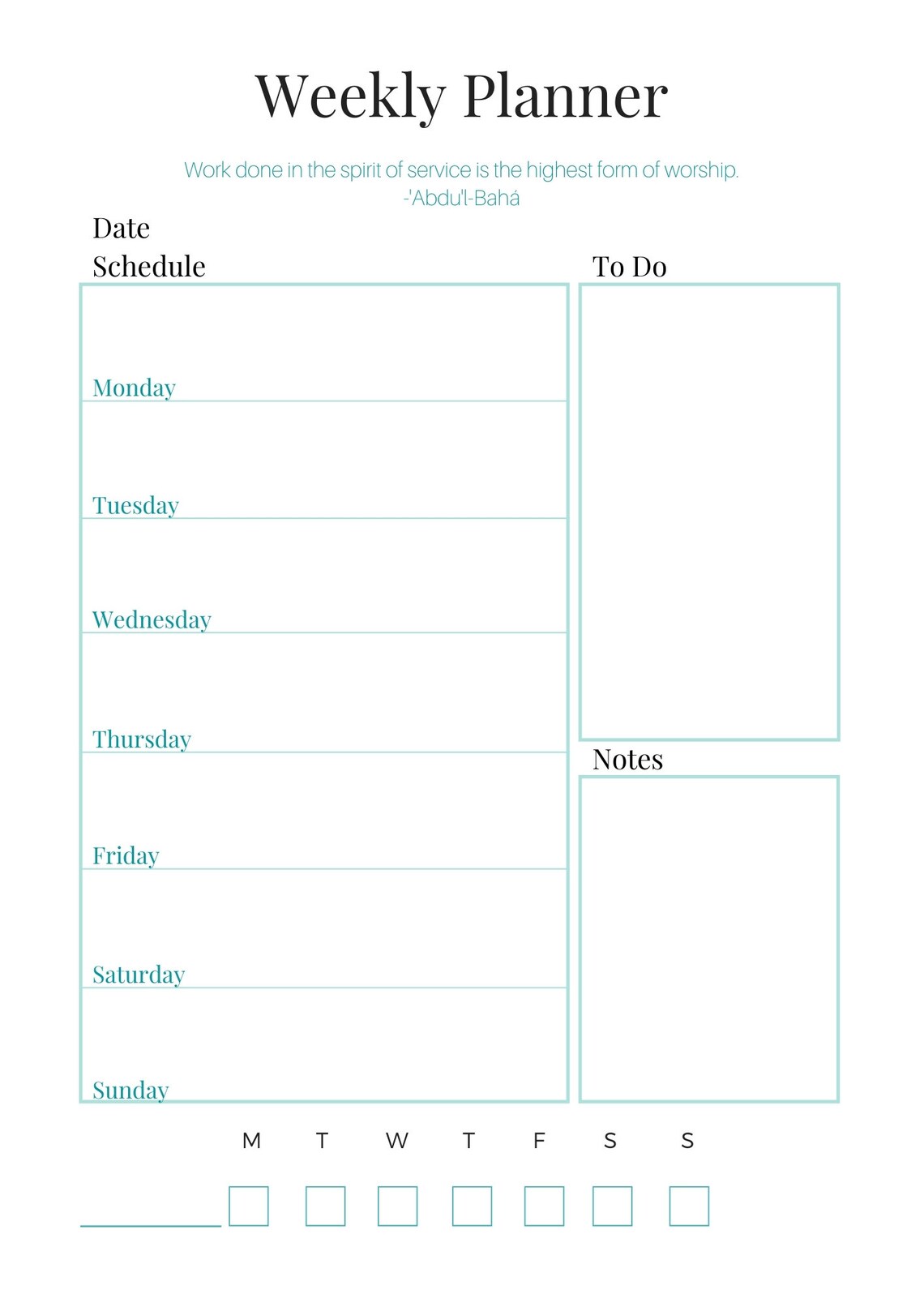 A4 Printable Weekly Planner | Planner Template | Weekly Schedule ...