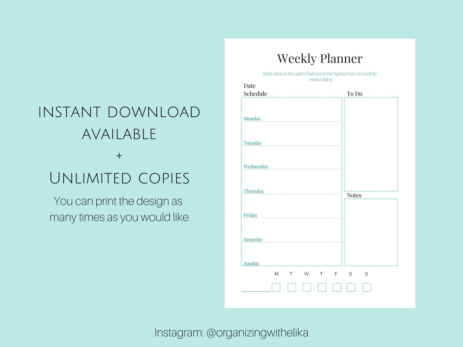 A4 Printable Weekly Planner | Planner Template | Weekly Schedule ...