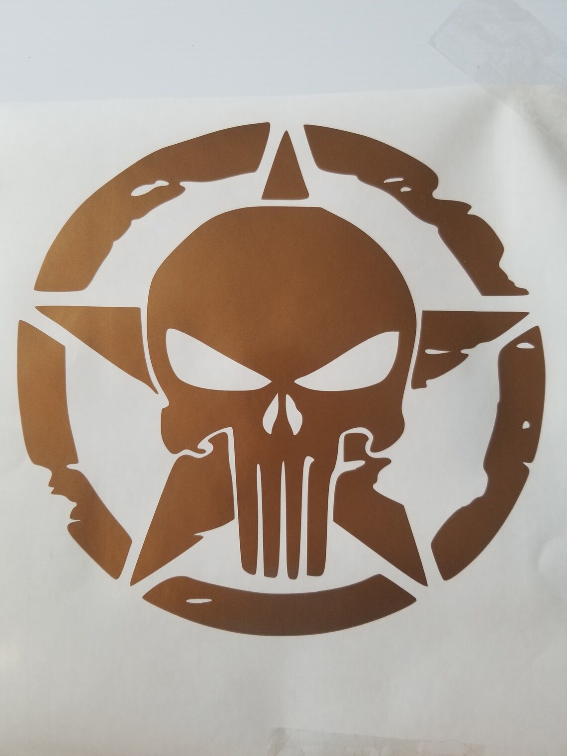 Gold Skull Sticker, Gold Skull Vinyl Sticker, Jeep Sticker, Jeep Skull ...