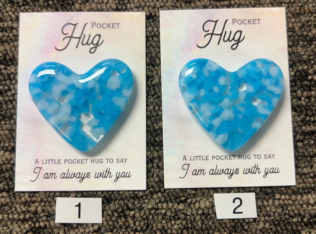 Fused Glass Pocket Hugs-heart Shape, Turquoise Blue MHG911 - Etsy