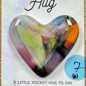 Fused Glass Pocket Hugs-heart Shape, Mixed Colors MHG901 - Etsy