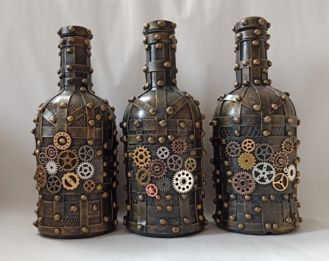 Steampunk Art Bottle - Etsy
