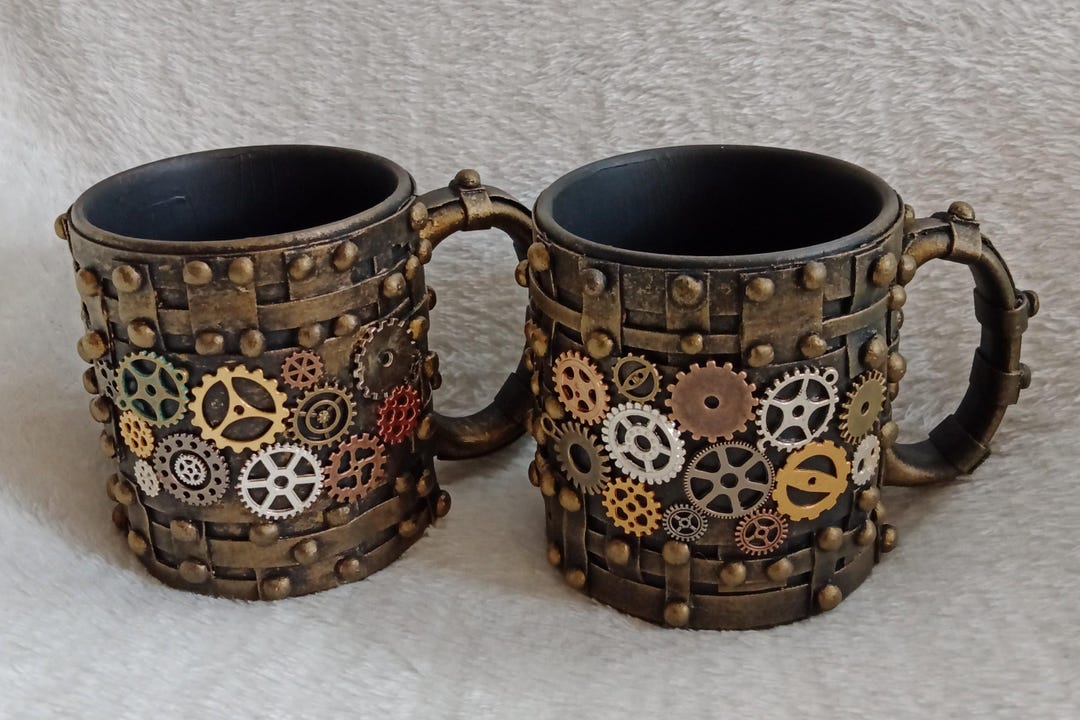 Steampunk Mug / Antique Brass / Gold / Vintage Gift / Bookish Gift - Etsy